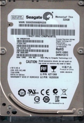 Seagate ST320LT007 P/N: 9ZV142-072 F/W: 0005LVM1 WU W0Q 320GB | eBay