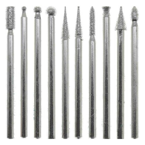 20pc Diamond Burr Drill Bit Set 120-150 Grit Rotary Tool Glass Stone ...