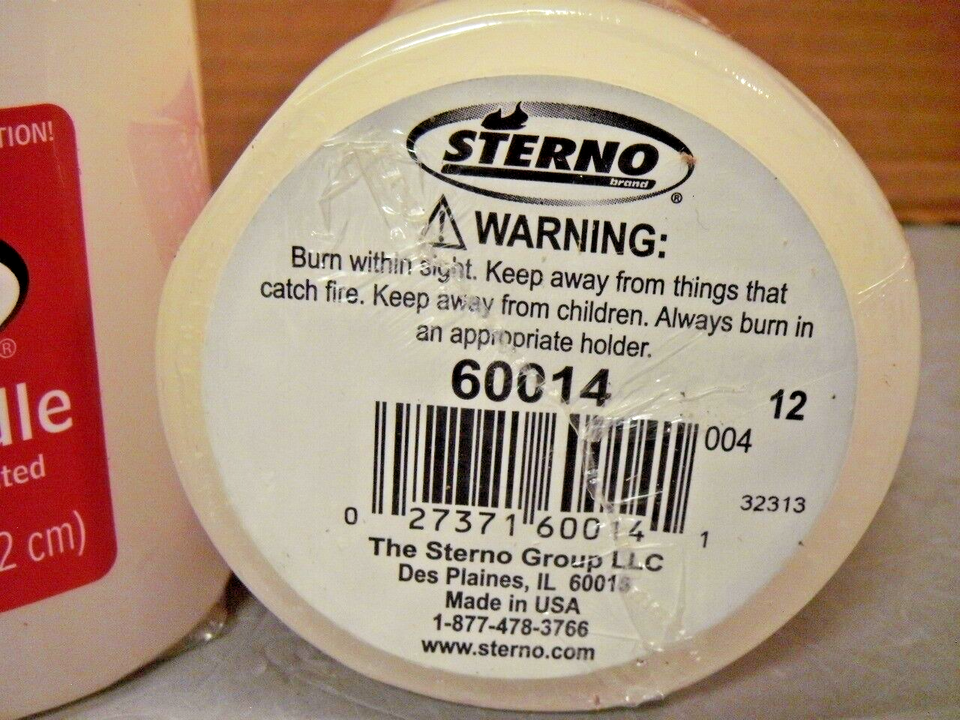 Sterno 60014 Unscented 55 Hour Emergency Prepper Heat Light Candles Qty ...