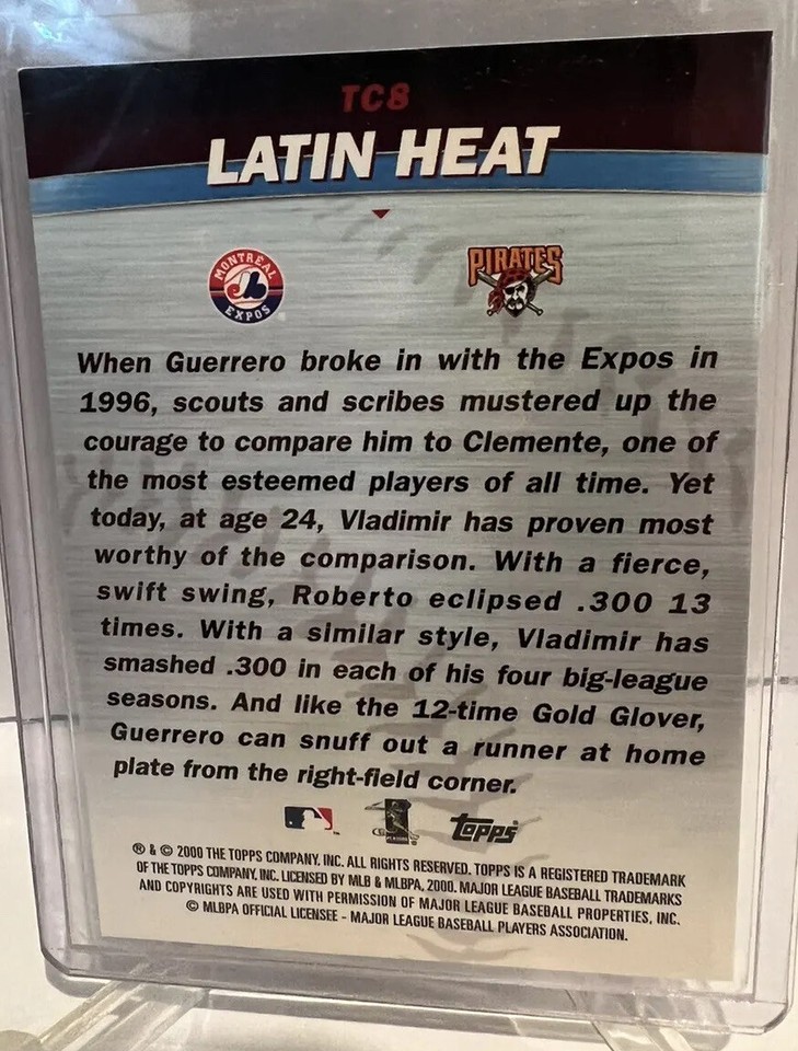 Vladimir Guerrero - Roberto Clemente 2000 Topps Latin Heat Pirates ...