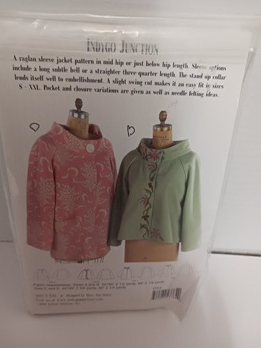 Vintage Indygo Junction Sewing Pattern #IJ764 Retro Raglan Jacket Uncut ...