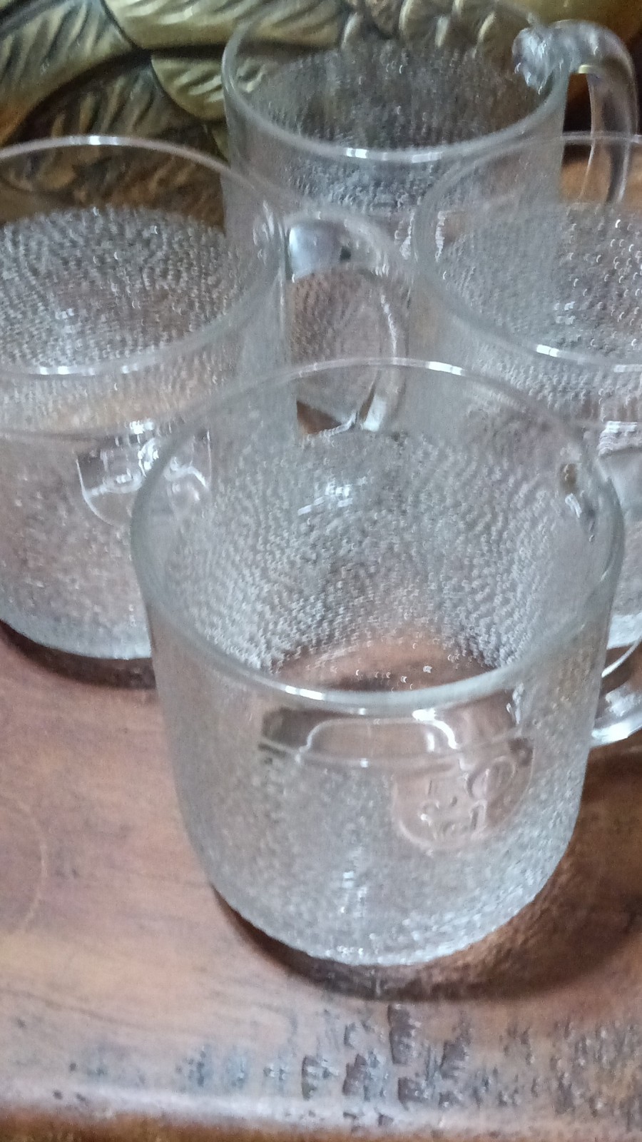 Vintage iittali Kourvi Textured beer Mugs Set 50 cl With Handle, (set of 4)