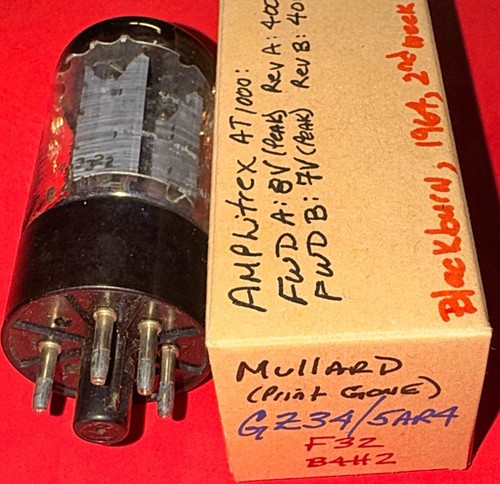 (1) Mullard GZ34 5AR4 Rectifier Tube ~ f32 B4H2~ Amplitrex Tested! | eBay