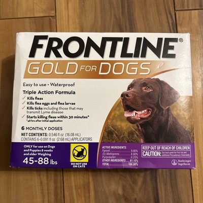Frontline Gold For Dogs 89-132 lb Red 6 Month Genuine 6 DOSES Flea And ...
