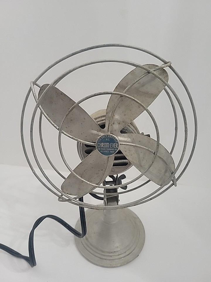 Vintage MCM Chrom-Ever Desktop Fan Wade Youmans Co WORKS NICELY! | eBay
