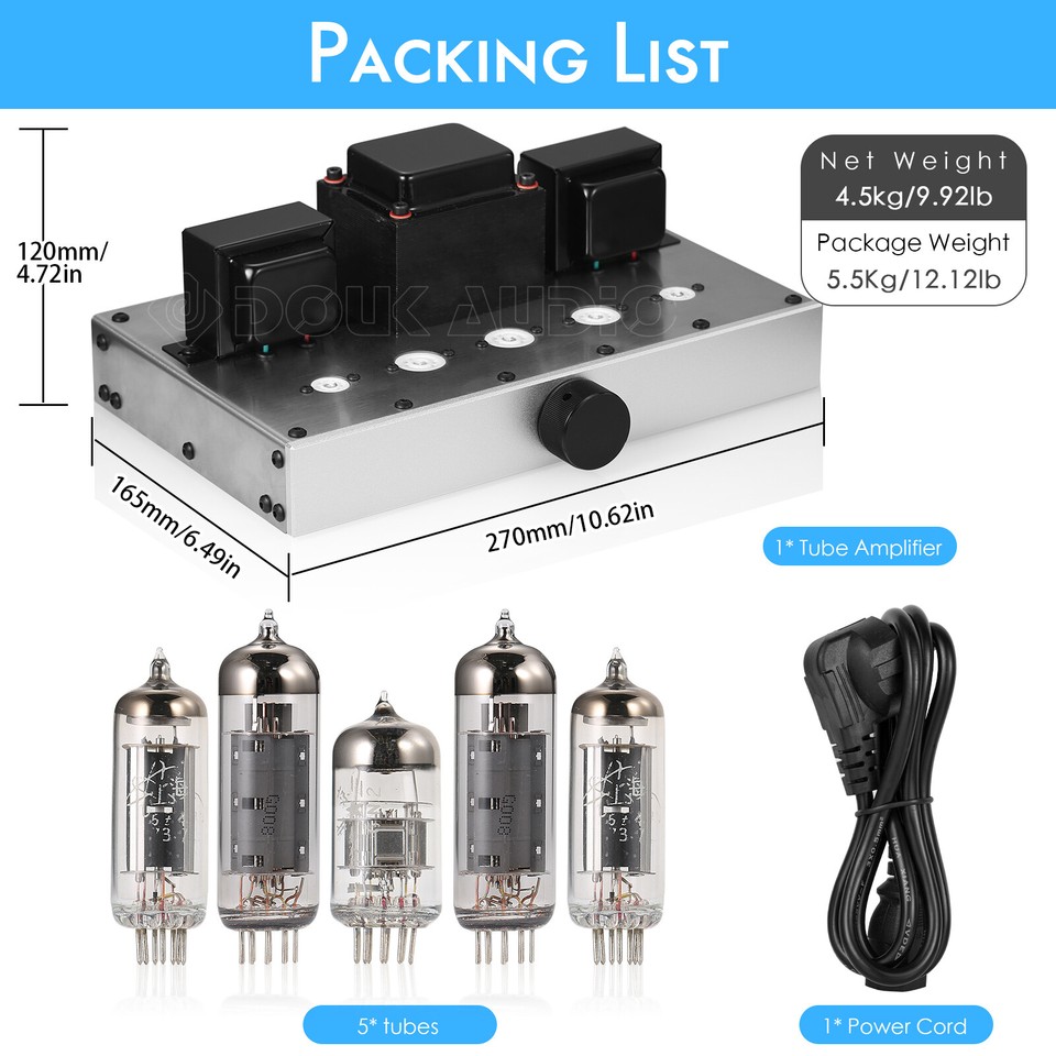 HiFi EL84 Valve Tube Amplifier Stereo Class A Single-ended Amp DIY KIT ...