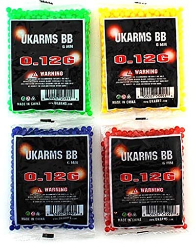 Airsoft Gun BB's Bullets 0.12 Grams 6 mm Pellets Ammo 1000 BBs Each Bag ...