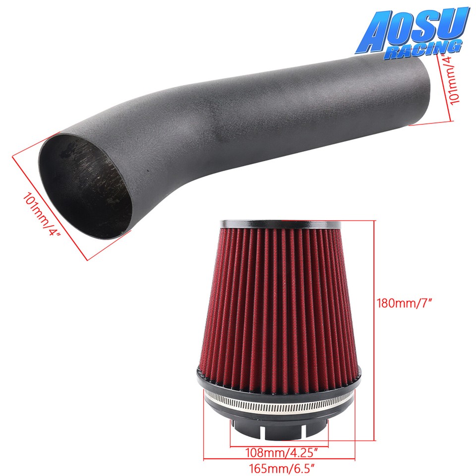 LS Swap 4" Cold Air Intake System Filter Red For 4.8L 5.3L 5.7L 6.0L ...