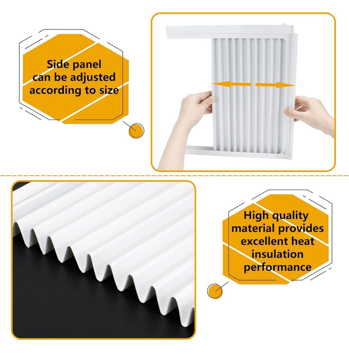 Window Air Conditioner Side Panel with Frame, Fit Most 5,000 BTU Units ...