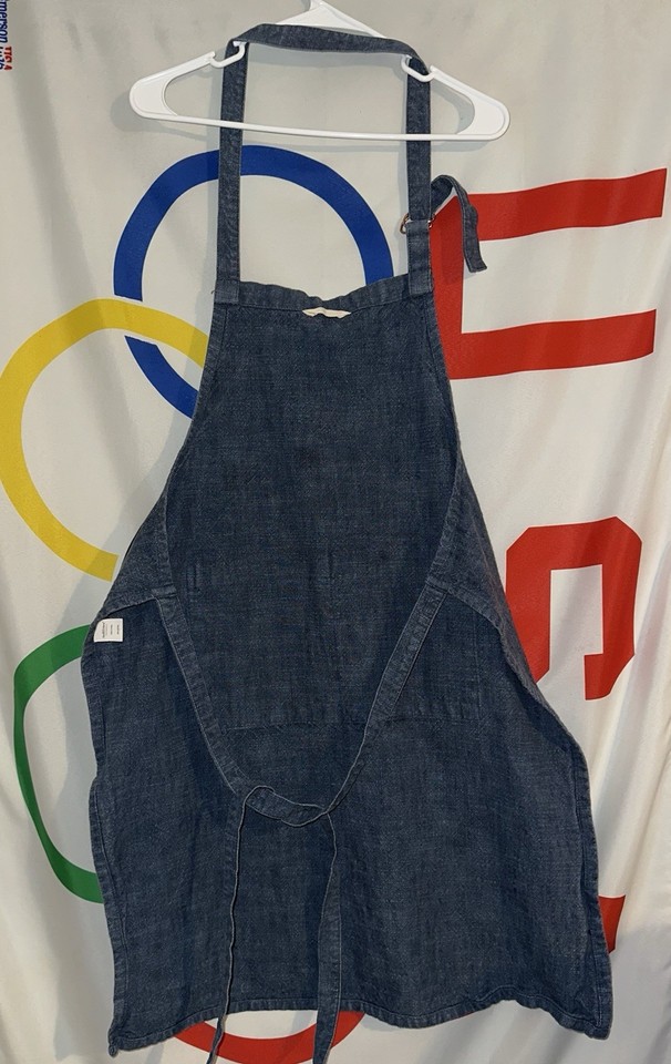 Hearth & Hand Magnolia 100% Cotton Blue Denim Apron Pockets Unisex ...