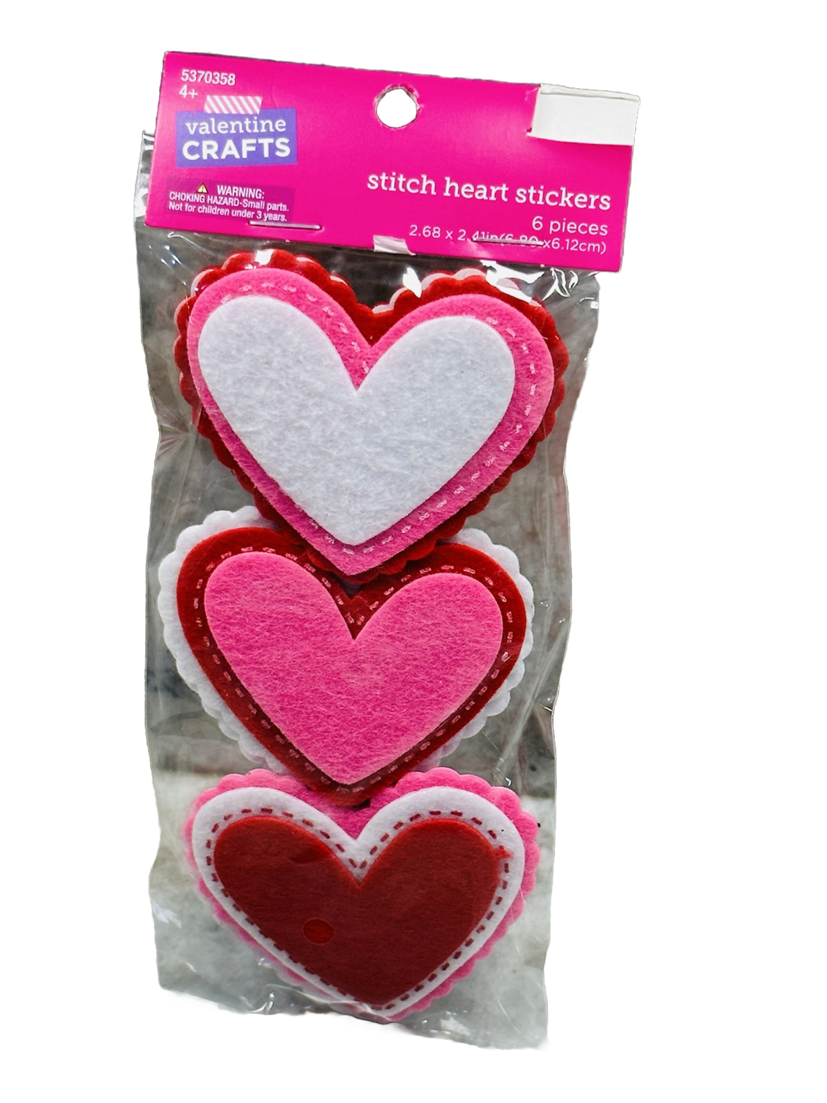 Valentines Crafts Stitch Heart Stickers 6pc. 2.68x2.4Inches | eBay