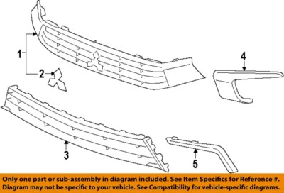 MITSUBISHI OEM 16-19 Outlander Sport Grille Components-Upper Molding ...