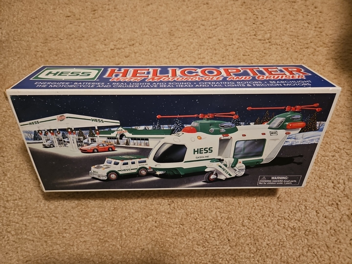 Hess Toy Truck Helicopter with Motorcycle & Cruiser ~ MINT ~ NIB 2001 ...