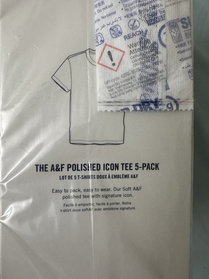 $75 Abercrombie Fitch Men’s Signature Icon Crewneck Tee T-Shirts 5 Pack ...