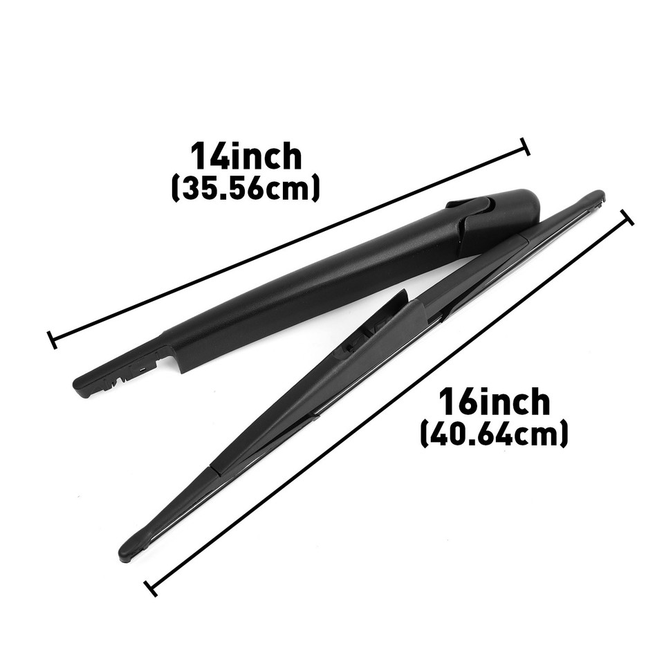 1Pc Brand-New 16"+14" Rear Window Wiper Blade & Wiper Arm Premium OEM ...