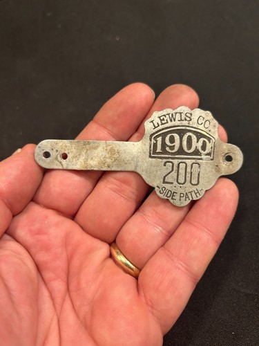 Antique bicycle side path license plate/tag lewis county ny 200 | eBay