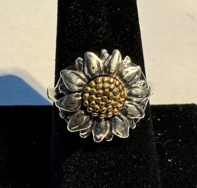 James Avery Sunflower Ring Sterling Silver & Bronze S… - Gem