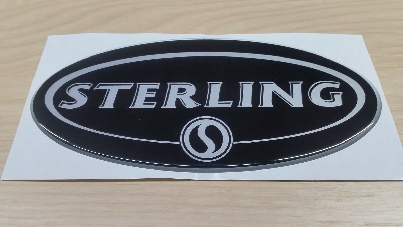 STERLING Resin Domed Sticker decal 3D Gloss Badge 160mm x 75mm 3 ...