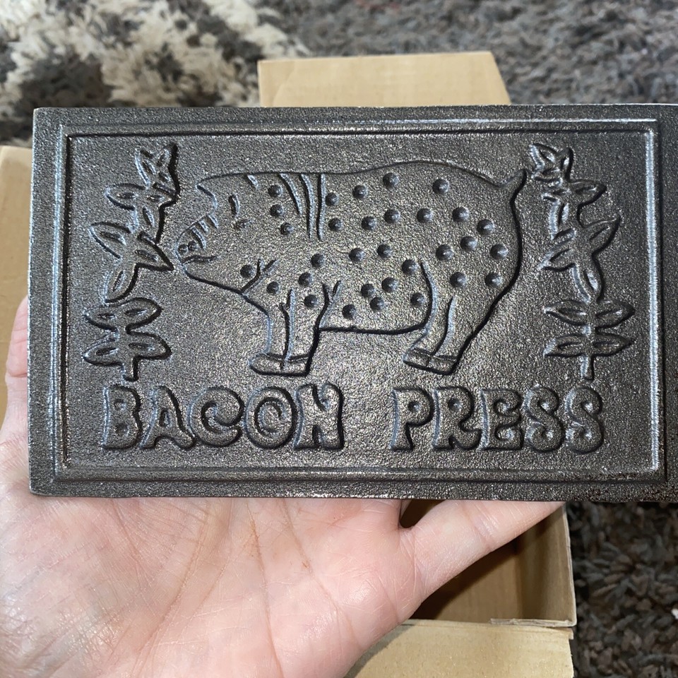 Norpro Cast Iron Bacon Press with Wood Handle Bacon Flattening Tool | eBay