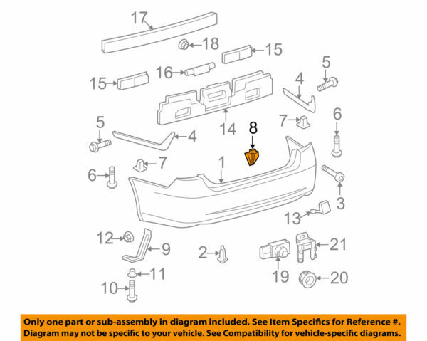52563-33030 Toyota Retainer, rear bumper, upper lh 5256333030, New ...