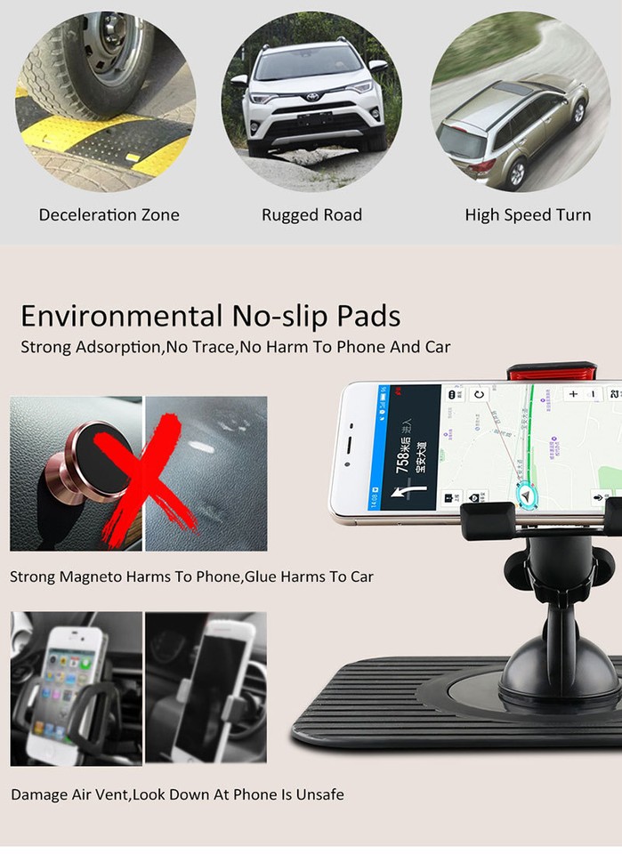 In Car Slim GPS Dashboard Mount Holder SAT Nav Dash Mat For Satnav ...