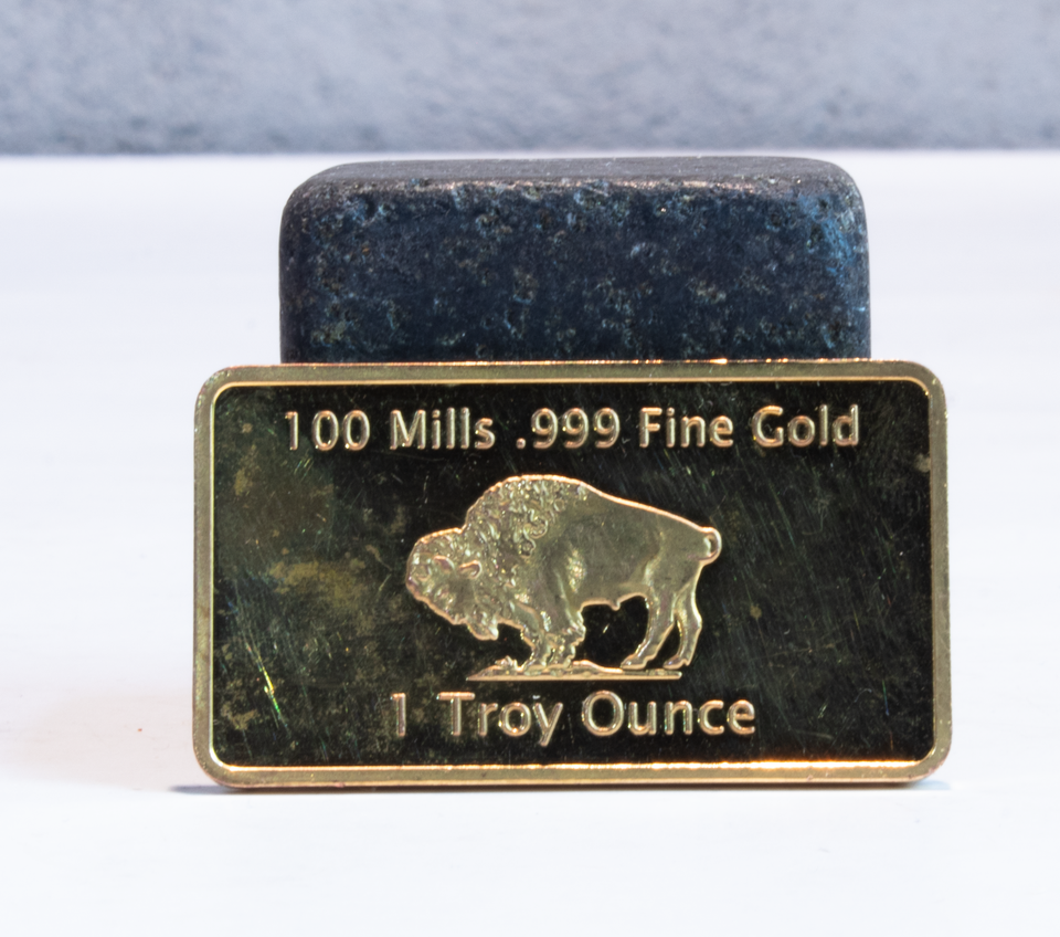 1 oz One Troy Ounce American Buffalo 100 Mills .999 Fine Gold Plated ...