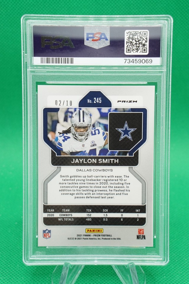 2021 Prizm Base Prizm Gold SSP /10 #245 Jaylon Smith PSA 9 Dallas ...