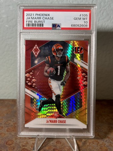 2021 Panini Phoenix Fire Burst JAMARR CHASE RC #105 ***PSA 10 Gem Mint ...