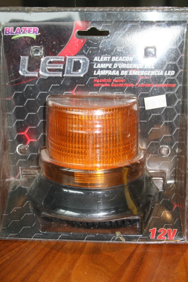 Two LED 12V Amber LED Alert Strobe Beacon Magnetic Mount NIB | eBay