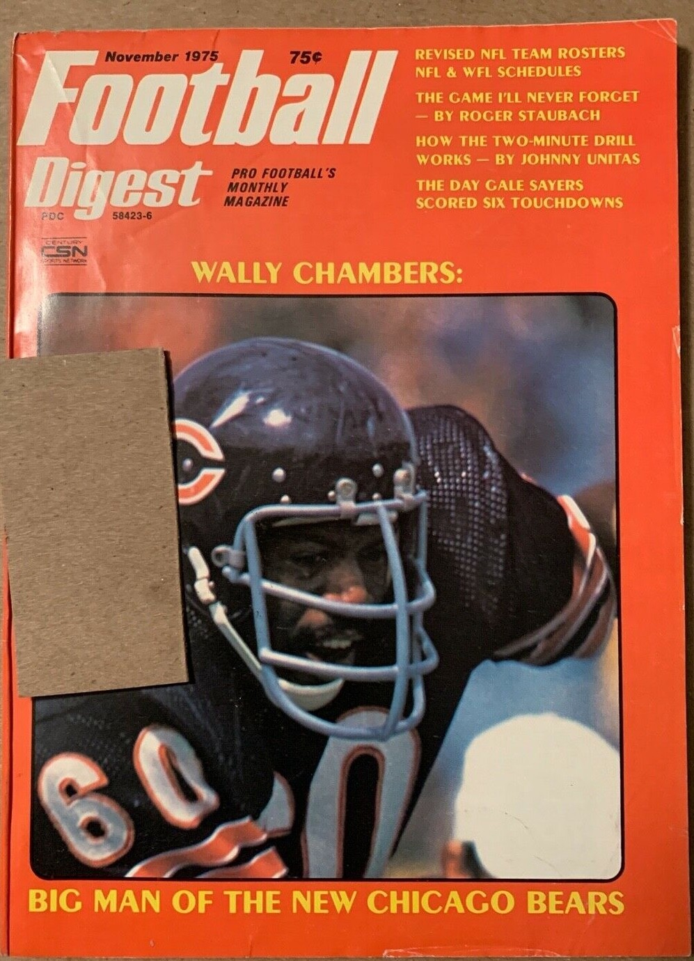 1975 FOOTBALL DIGEST - Wally Chambers - Chicago Bears | eBay