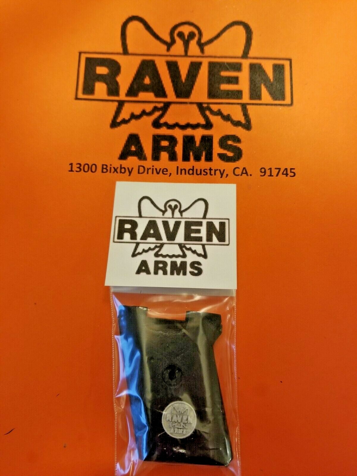 Raven / Phoenix Arms MP25, P25 Black Wood Grips w/medallions (Lg ...