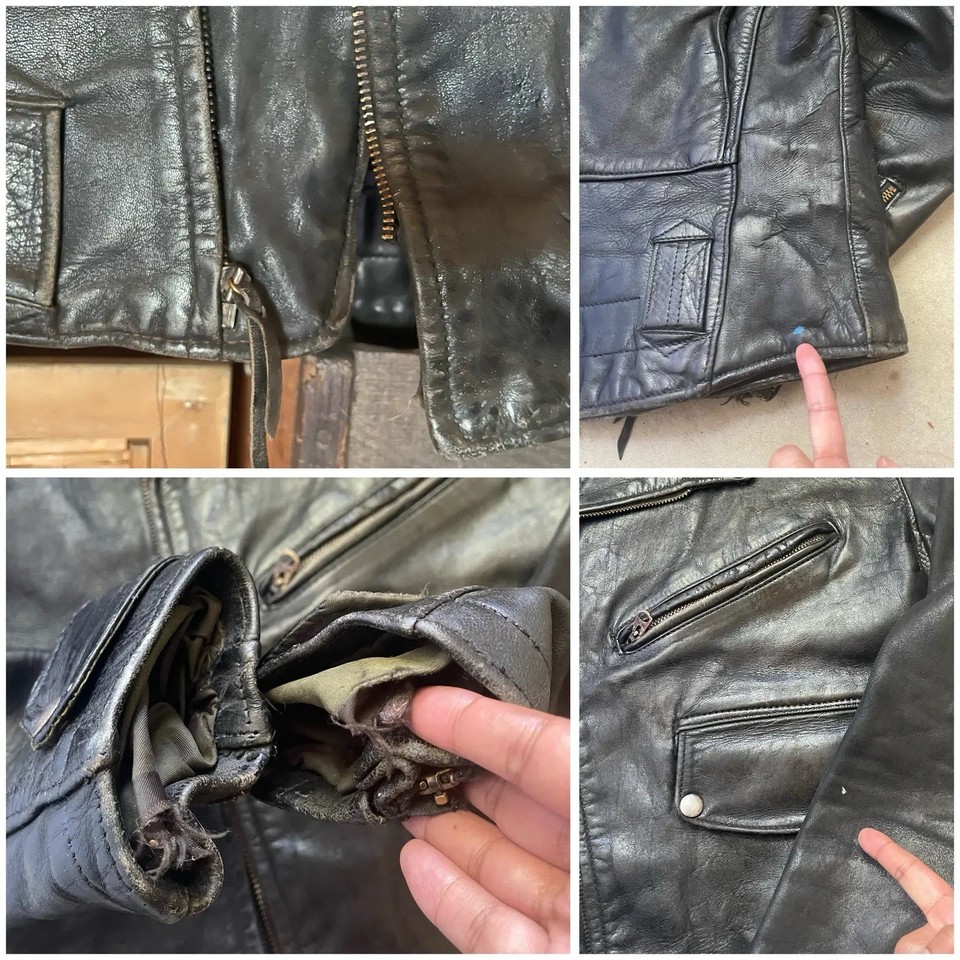 50s Horsehide Allstate J-27 Buco Leather Jacket Moto Biker 42 Vintage M ...