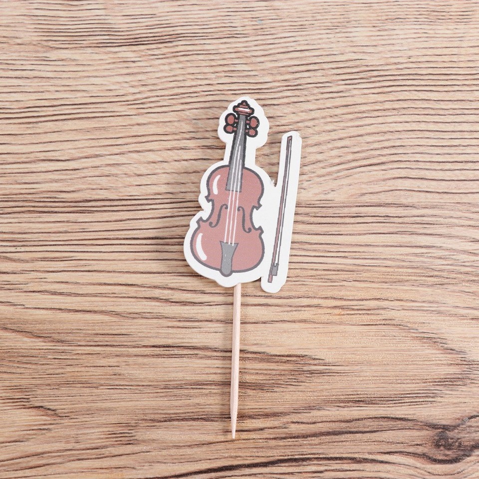 30 Pcs Cake Toppers Music Festival Elements Cake Picks Fruit Picks ...