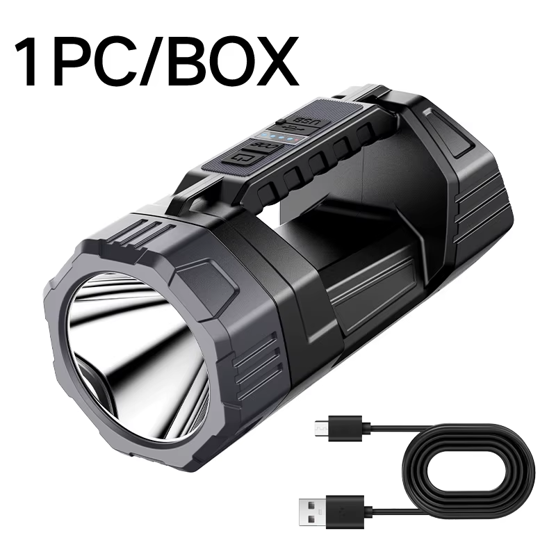 New Flashlight Solar Searchlight Strong Light Illumination Portable ...