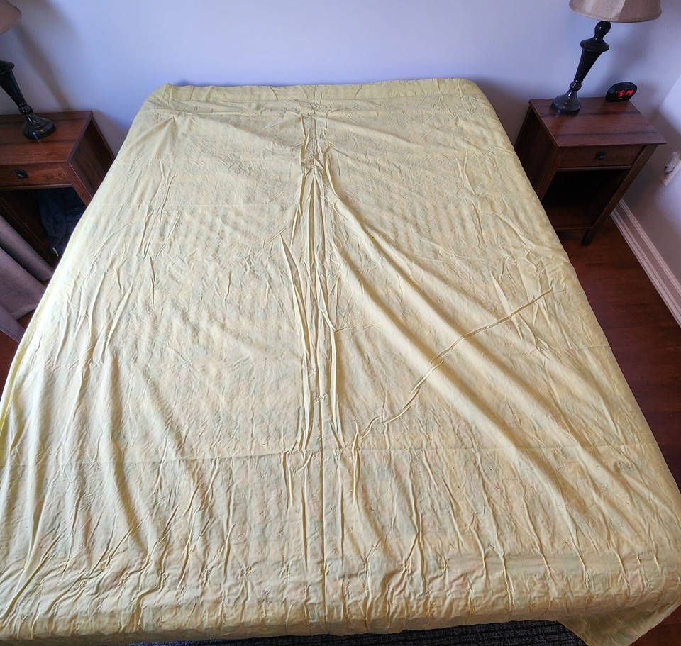 Vintage 1920-1930s YO YO QUILT Handmade 88"x78" Bedspread Coverlet ...