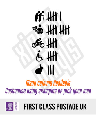 Accident tally vinyl sticker decal car crash death chart count funny ...