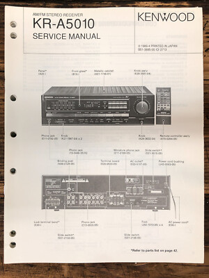 Kenwood KR-A5010 Receiver Service Manual *Original* | eBay