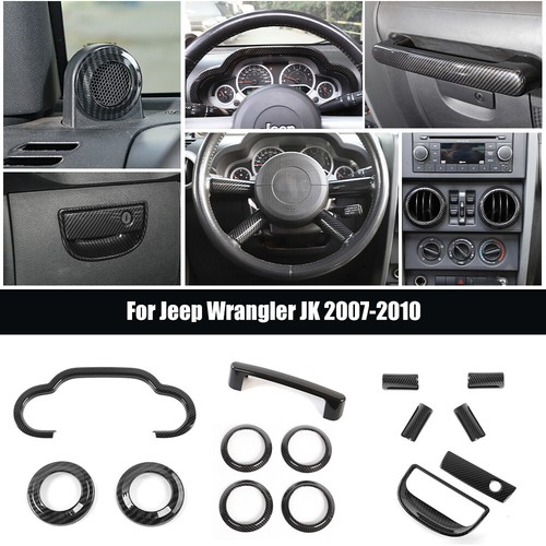 Carbon Fiber Interior Decor Trim Kits For Jeep Wrangler JK 2007-2010 ...