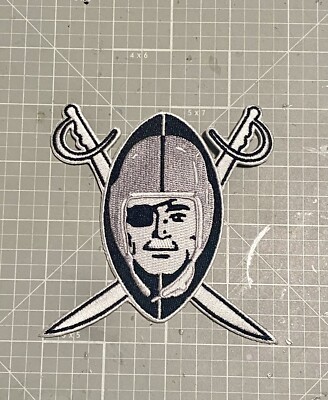 OAKLAND, LA, LV RAIDERS JERSEY PATCH SILVER & BLACK RAIDER 1963 LOGO ...