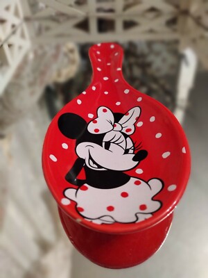 Minnie Mouse Ceramic Spoon Rest Red with White Polka Dot | eBay