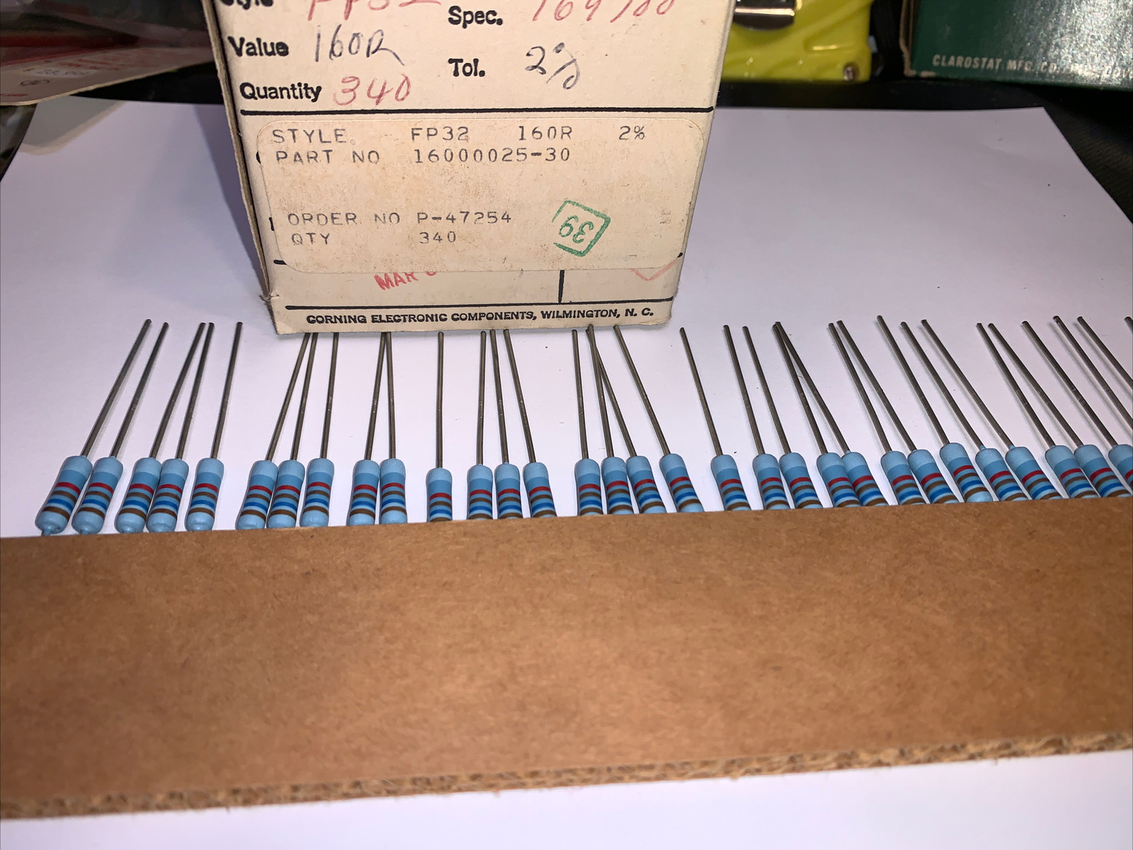 CORNING -tin-oxide Resistors 160 Ohm 1 Watt 2% New Pack Of (30) | eBay
