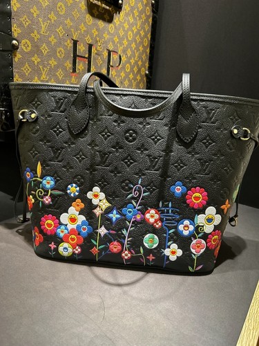 🚀 NWT - 2025 Louis Vuitton x Takashi Murakami Neverfull Black MM ...