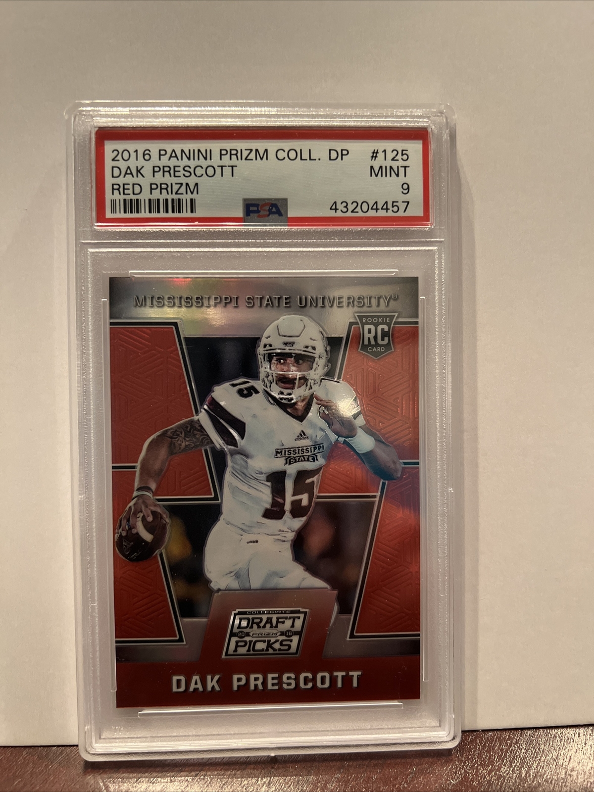 2016 Panini Prizm Coll. DP ROOKIE DAK PRESCOTT #125 PSA 9 NM-MT RED ...