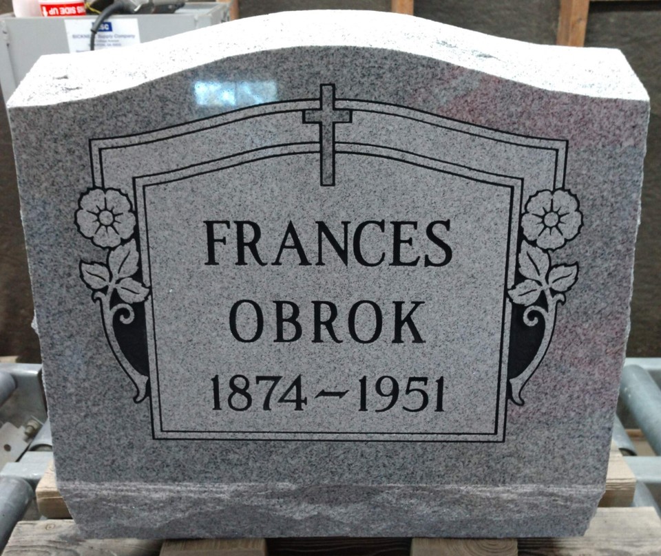 Granite Memorial Slant Grave Marker Cemetery Funeral 16"x8"x14" with ...