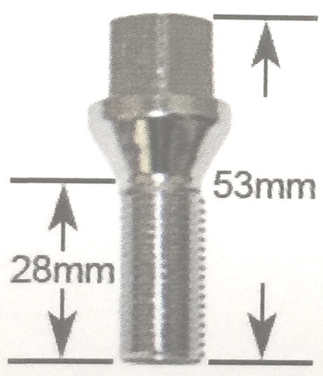 (20) 12x1.75 ACORN CHROME CONICAL CONE SEAT WHEEL LUG BOLTS 17MM HEX ...