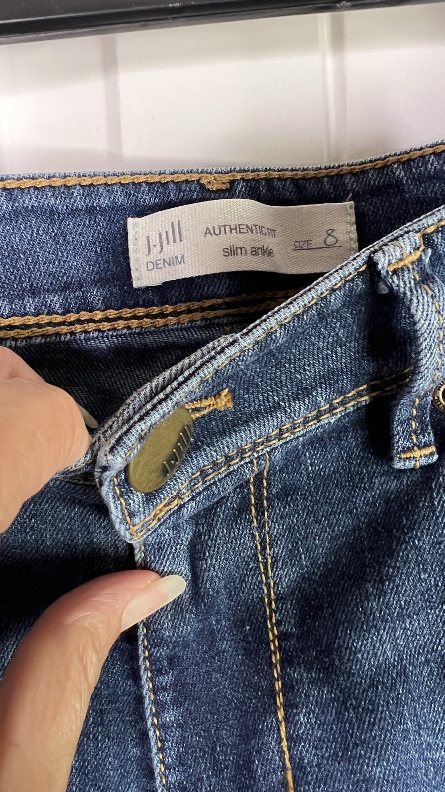 J.Jill 8 Denim Authentic Fit Slim Ankle Jeans Medium … - Gem