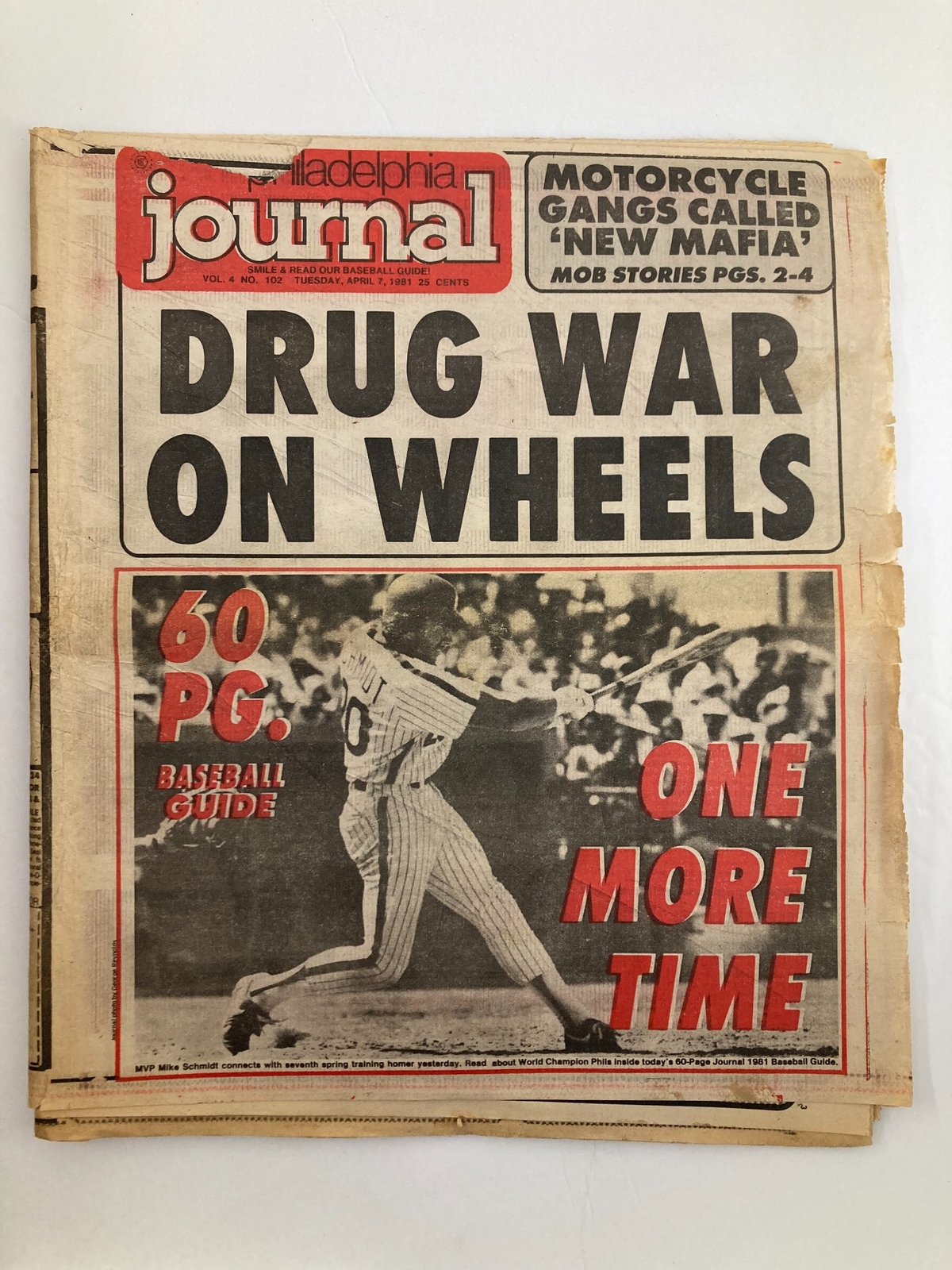 Philadelphia Journal Tabloid April 7 1981 Vol 4 #102 MLB Phils Mike ...