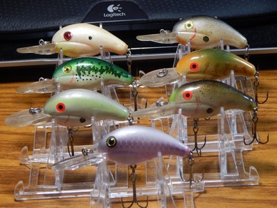 7) BANDIT 200 CRANKBAIT LURES 2" LONG BODY GOOD USED SHAPE ALL ...