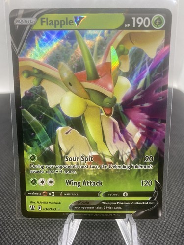 Flapple V 018/163 Battle Styles Ultra Rare Holo Pokemon TCG Card Mint ...