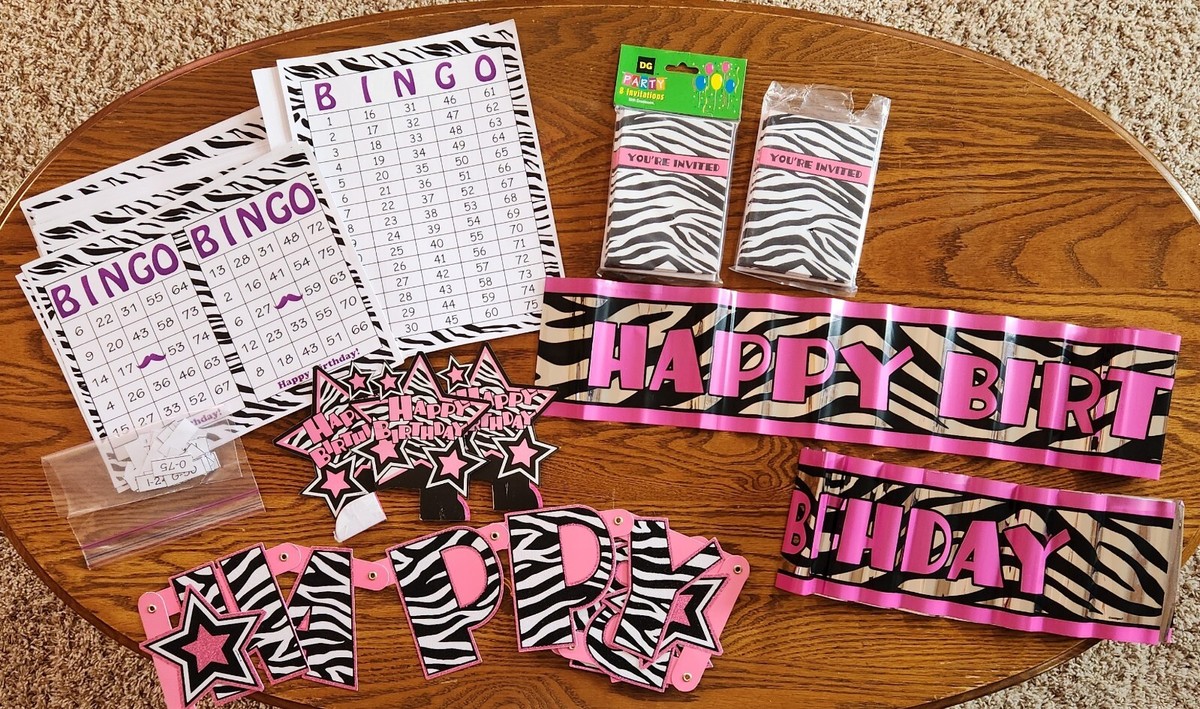 Pink Zebra Birthday Decorations